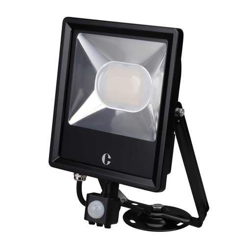 Collingwood 50W LED Tri-Colour Floodlight with PIR Black (FL05BPCS) | CEF