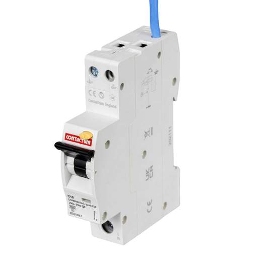 Contactum 10A Single Pole 1 Module C Curve 6kA 30mA Type A RCBO (CCPBR0610AC) | CEF