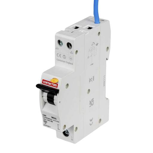 Contactum 50A Single Pole 1 Module C Curve 6kA 30mA Type A RCBO (CCPBR0650AC) | CEF