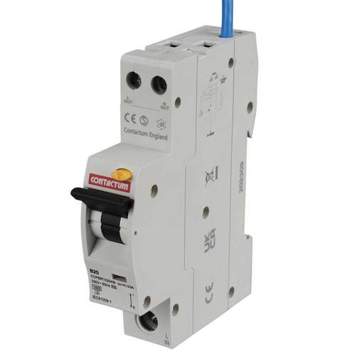 Contactum 20A Single Pole 1 Module B Curve 10kA 30mA Type A RCBO (CCPBR1020AB) | CEF