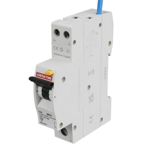 Contactum 40A Single Pole 1 Module C Curve 10kA 30mA Type A RCBO (CCPBR1040AC) | CEF