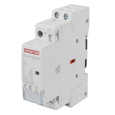 Contactum 20A 2 Pole 230V 1 Module 2 NO Contactor (COA20-20/230) | CEF