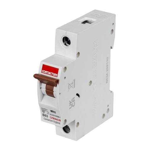 Contactum 63A Single Pole 6kA B Curve MCB (CPB0663B) | CEF
