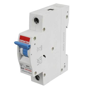Contactum 20A Single Pole 10kA B Curve MCB (CPB1020B) | CEF