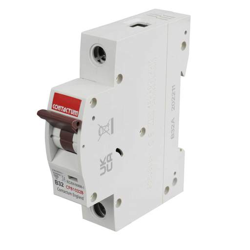 Contactum 32A Single Pole 10kA B Curve MCB (CPB1032B) | CEF