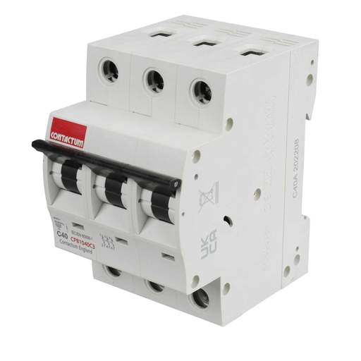 Contactum 40A Triple Pole 10kA C Curve MCB (CPB1040C3) | CEF