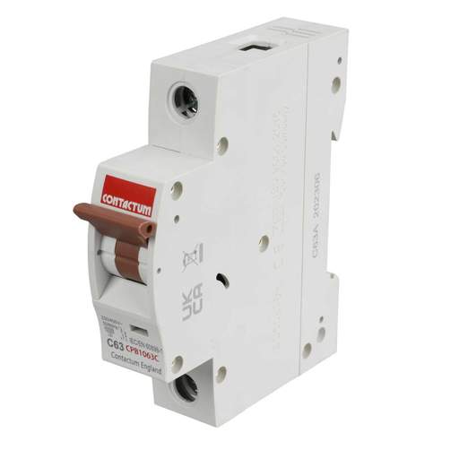 Contactum 63A Single Pole 10kA C Curve MCB (CPB1063C) | CEF