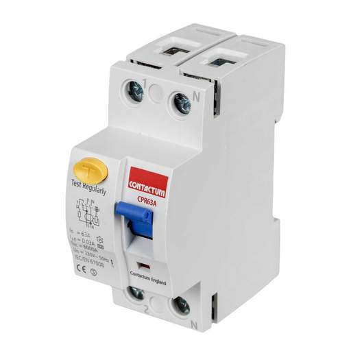 Contactum 63A 2 Pole 30mA Type A RCD (CPR63A) | CEF