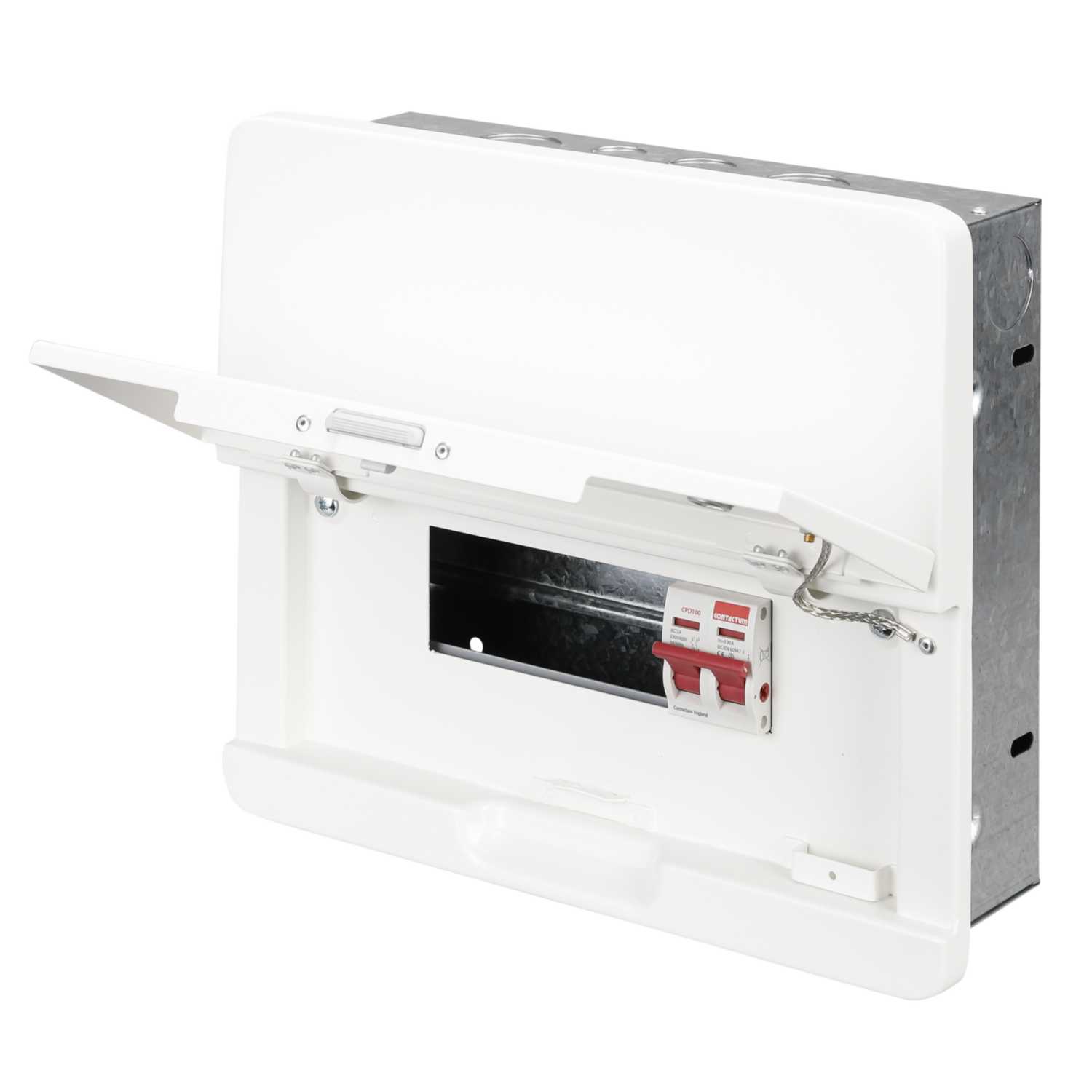 Contactum 6 Way 80A Isolator Incomer Flush Metal Clad Consumer Unit ...