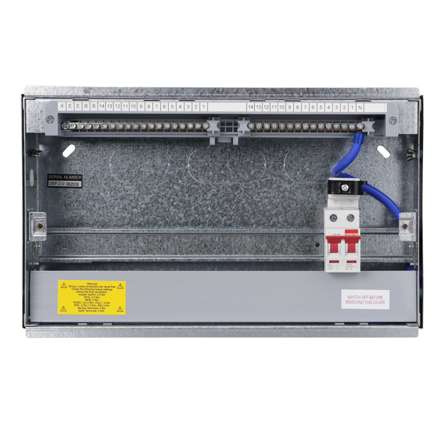 Contactum 14 Way 100A Isolator Incomer Flush Metal Clad Consumer Unit ...