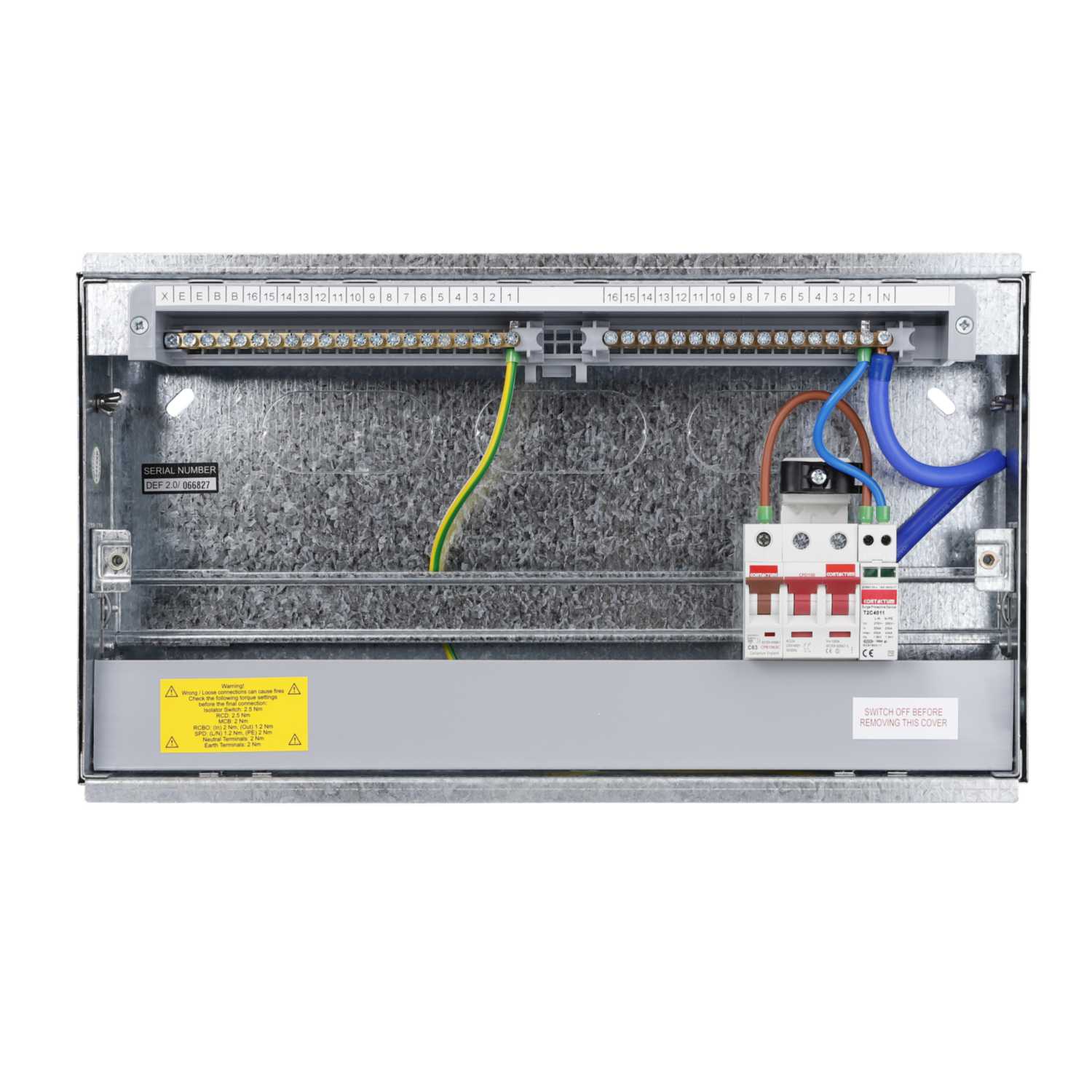 Contactum 14 Way 100A Isolator Incomer Flush Metal Clad Consumer Unit ...