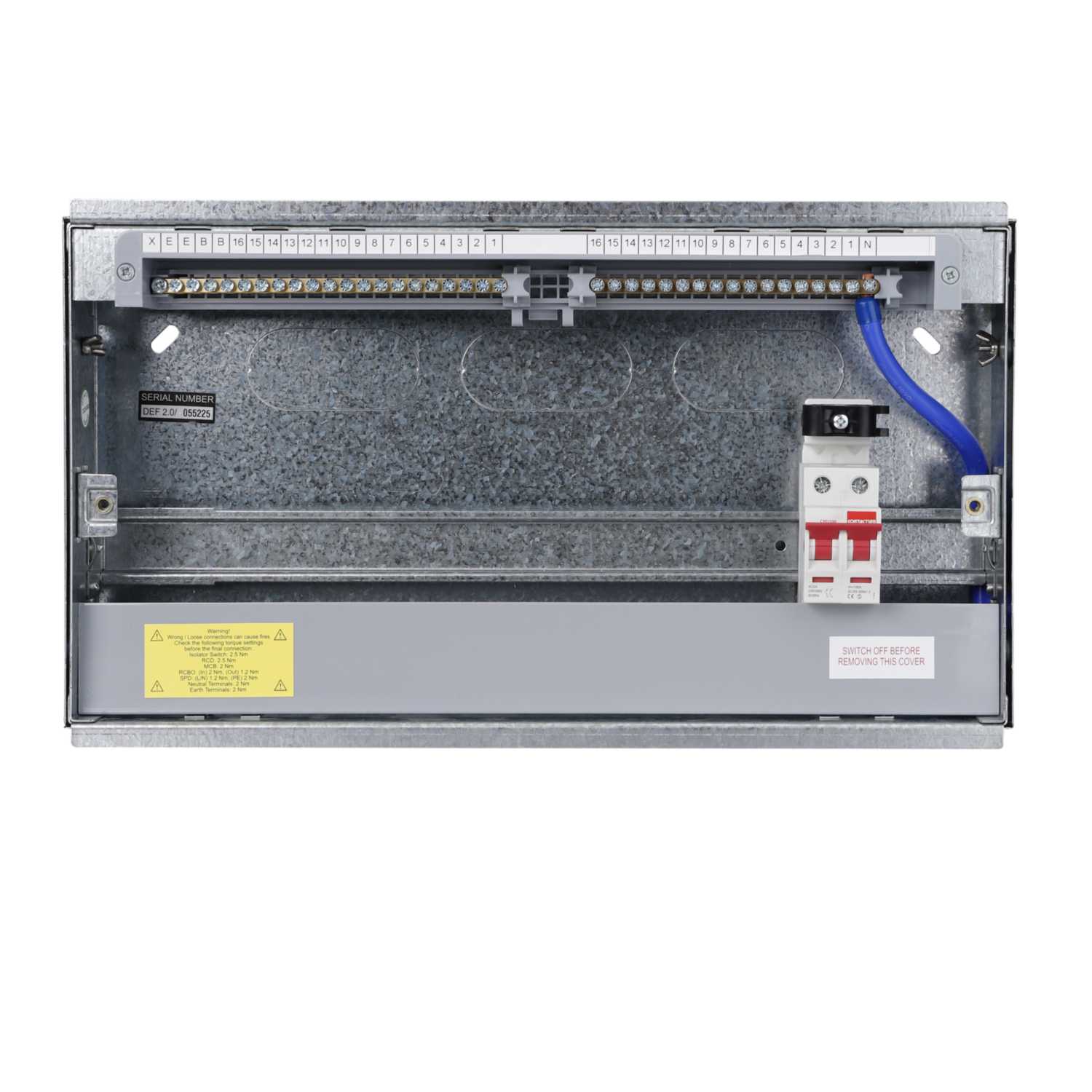 Contactum 16 Way 100A Isolator Incomer Flush Metal Clad Consumer Unit ...