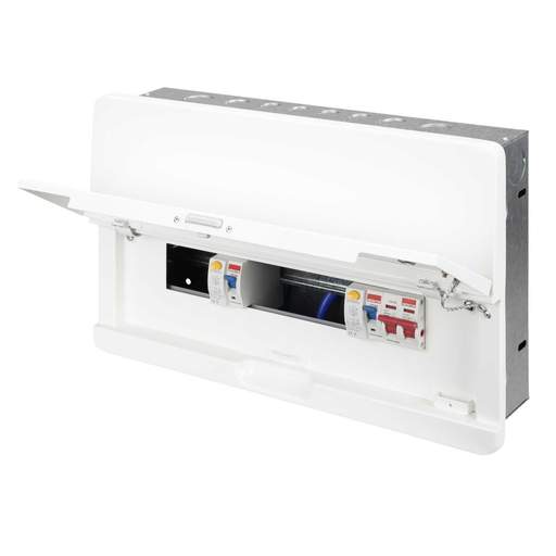 Contactum 10 Way Dual 80A Type A RCD Flush Metal Clad Consumer Unit ...