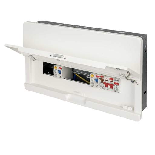 Contactum 10 Way Dual 80A Type A RCD Flush Metal Clad Consumer Unit ...