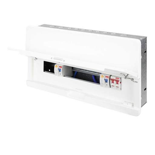 Contactum 14 Way Dual 80A Type A RCD Flush Metal Clad Consumer Unit ...