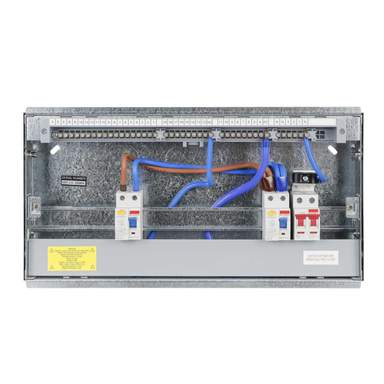 Contactum 14 Way Dual 80A Type A RCD Flush Metal Clad Consumer Unit ...