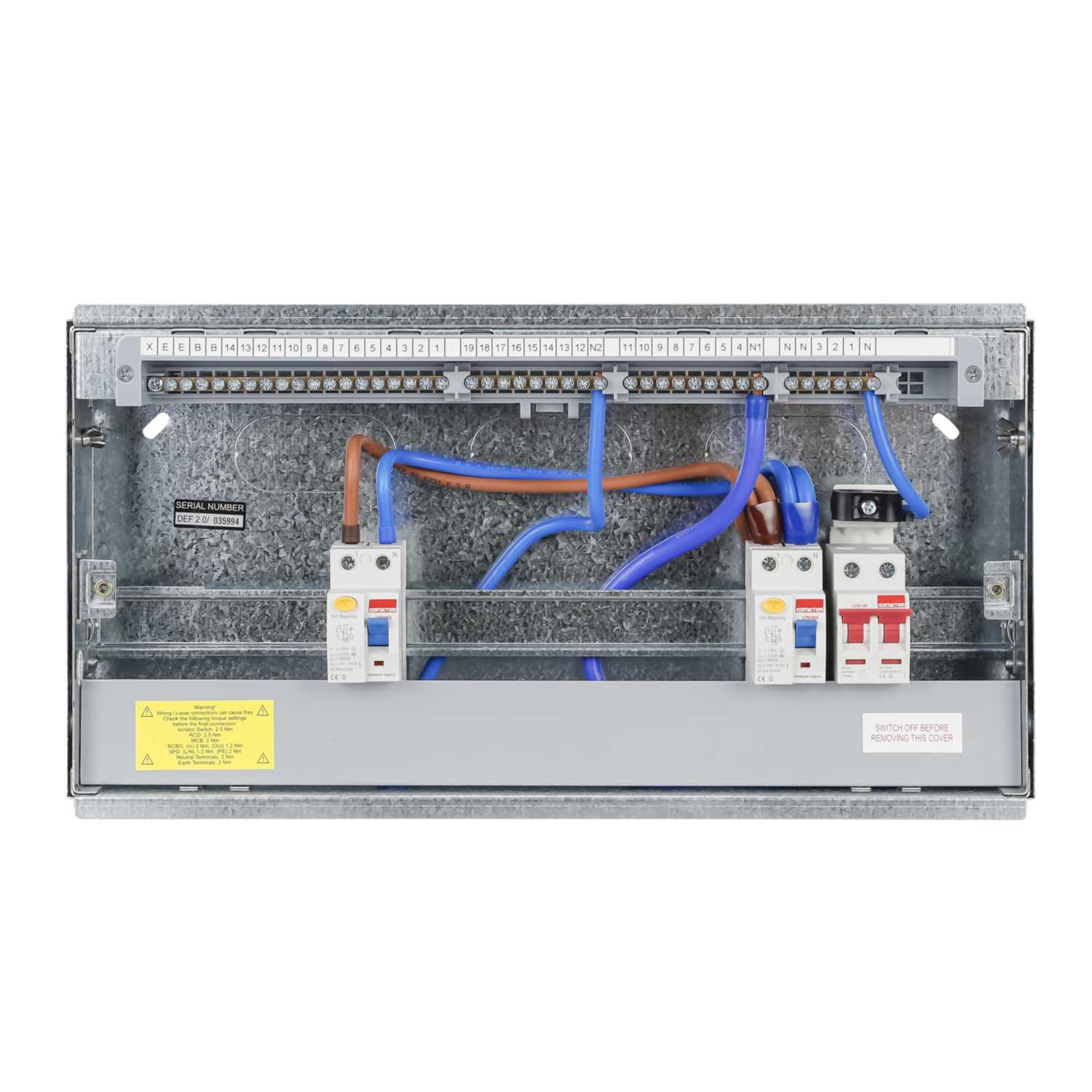 Contactum 14 Way Dual 80A Type A RCD Flush Metal Clad Consumer Unit (FDDS14188AMS) | CEF