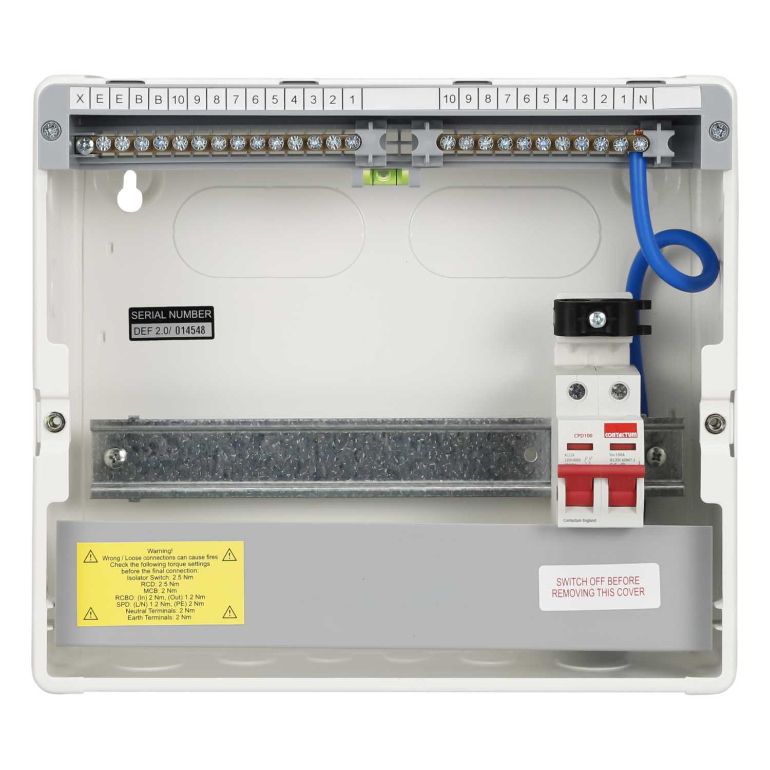 Contactum 10 Way 100A Isolator Incomer Metal Clad Consumer Unit ...