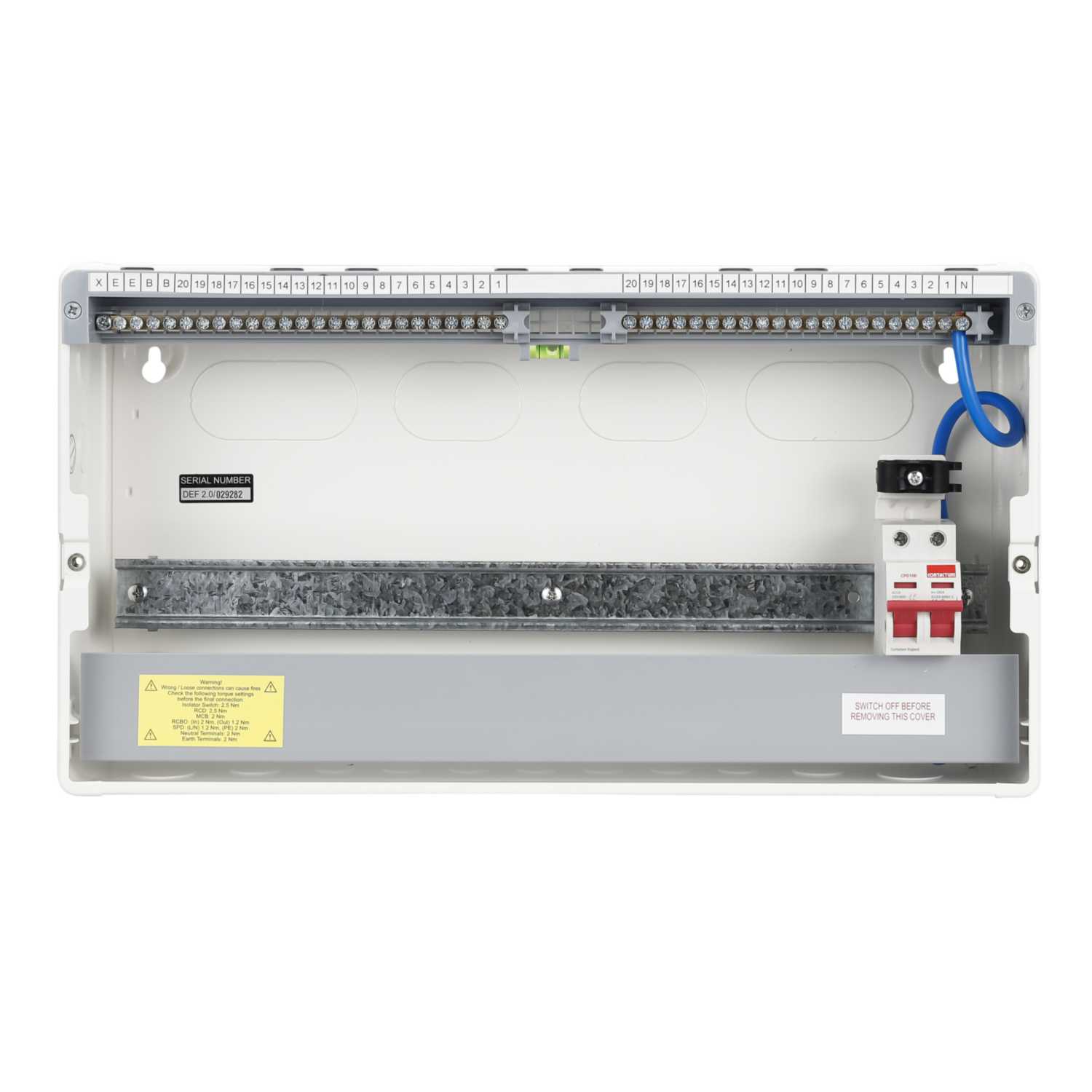 Contactum 20 Way 100A Isolator Incomer Metal Clad Consumer Unit ...