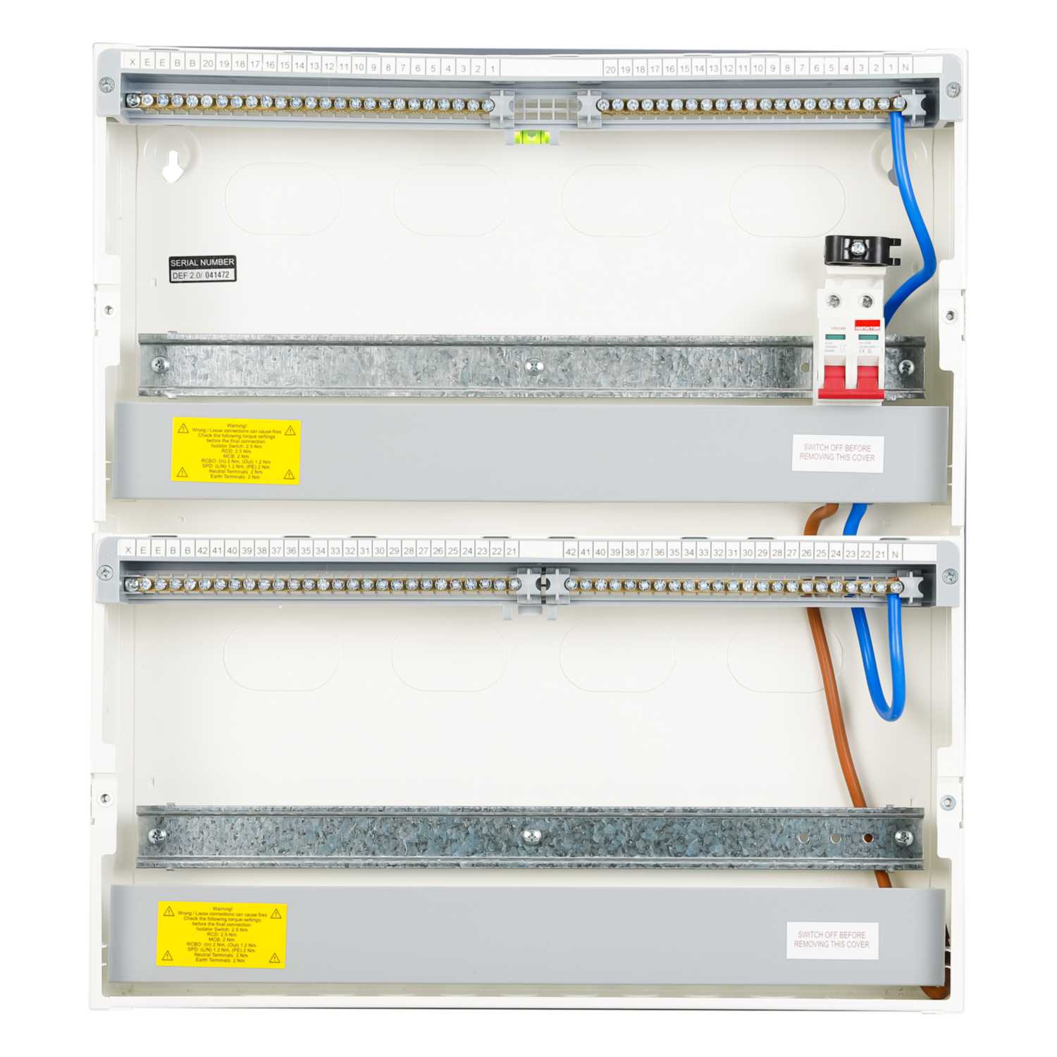 Contactum 42 Way Dual Row 100A Isolator Incomer Metal Clad Consumer ...