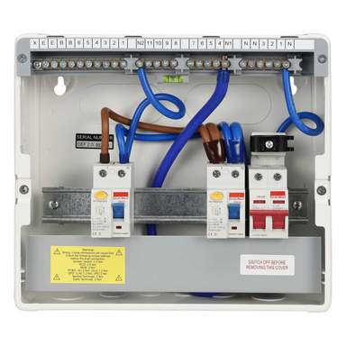 Contactum 6 Way Dual 63A Type A RCD High Integrity Metal Clad Consumer ...