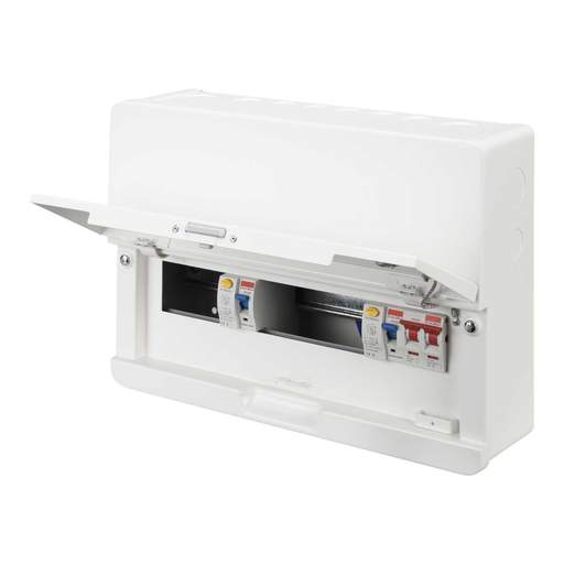 Contactum 10 Way Dual 100A Type A RCD High Integrity Metal Clad Consumer Unit (SDDS10111AMS) | CEF