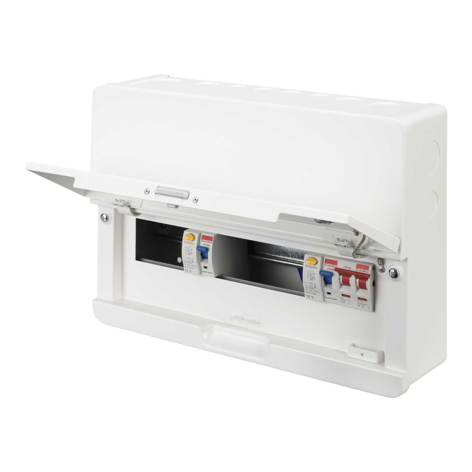 Contactum 10 Way Dual 100A Type A RCD High Integrity Metal Clad Consumer Unit (SDDS10111AMS) | CEF