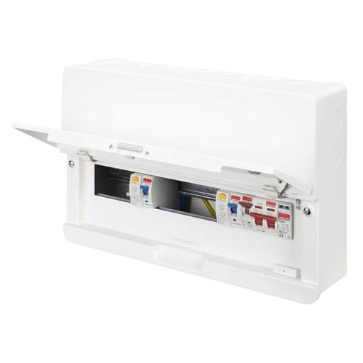 Contactum 10 Way Dual 100A RCD High Integrity Metal Clad Consumer Unit with Type 2 SPD ...