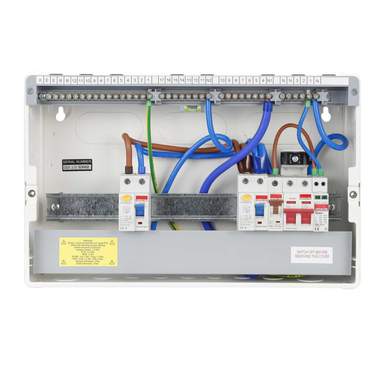 Contactum 10 Way Dual 100A RCD High Integrity Metal Clad Consumer Unit with Type 2 SPD ...