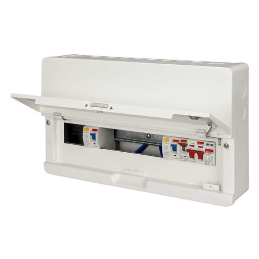 Contactum 12 Way Dual 100A RCD High Integrity Metal Clad Consumer Unit with Type 2 SPD ...