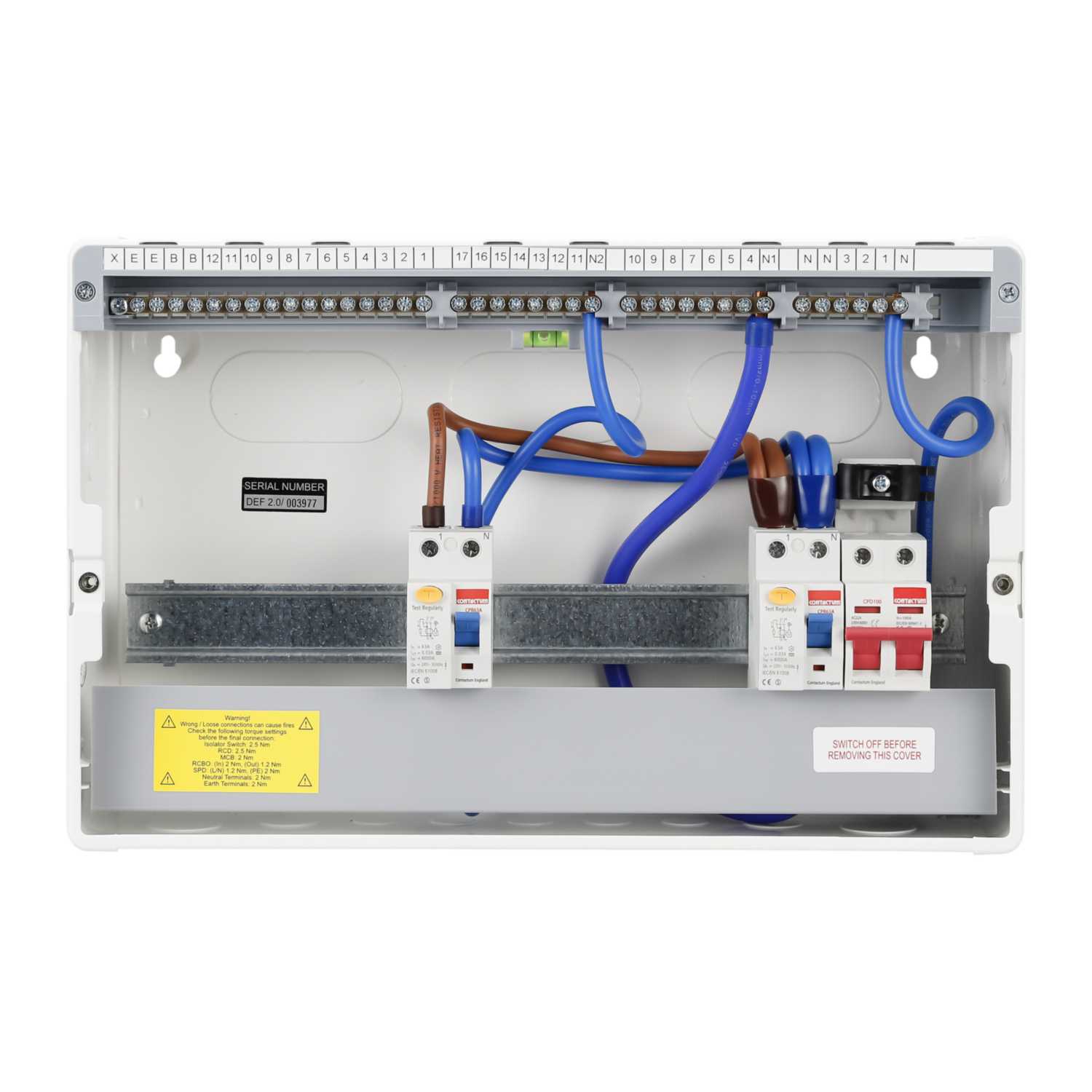 Contactum 12 Way Dual 63A Type A RCD High Integrity Metal Clad Consumer Unit (SDDS12166AMS) | CEF