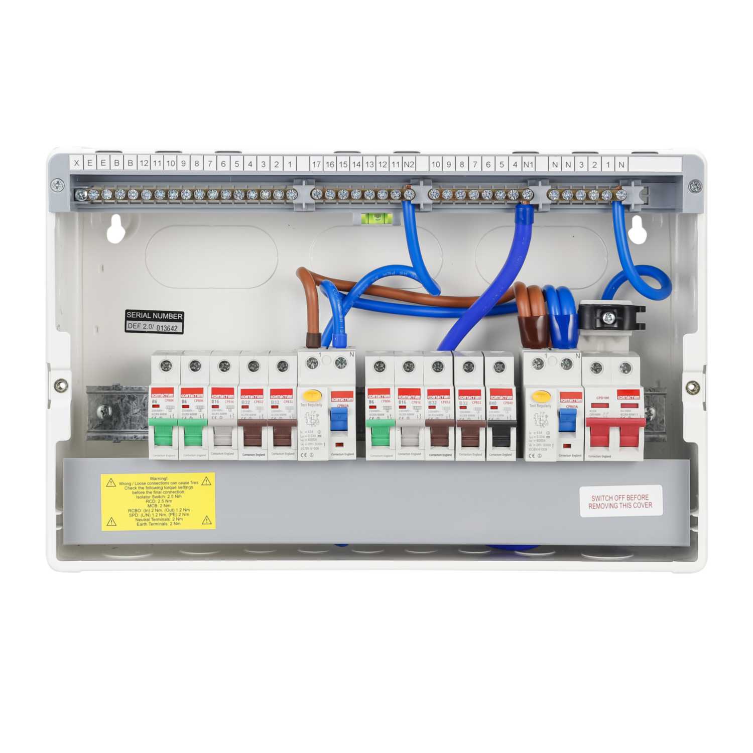 Contactum 12 Way Dual 63A Type A RCD High Integ Metal Clad Consumer ...