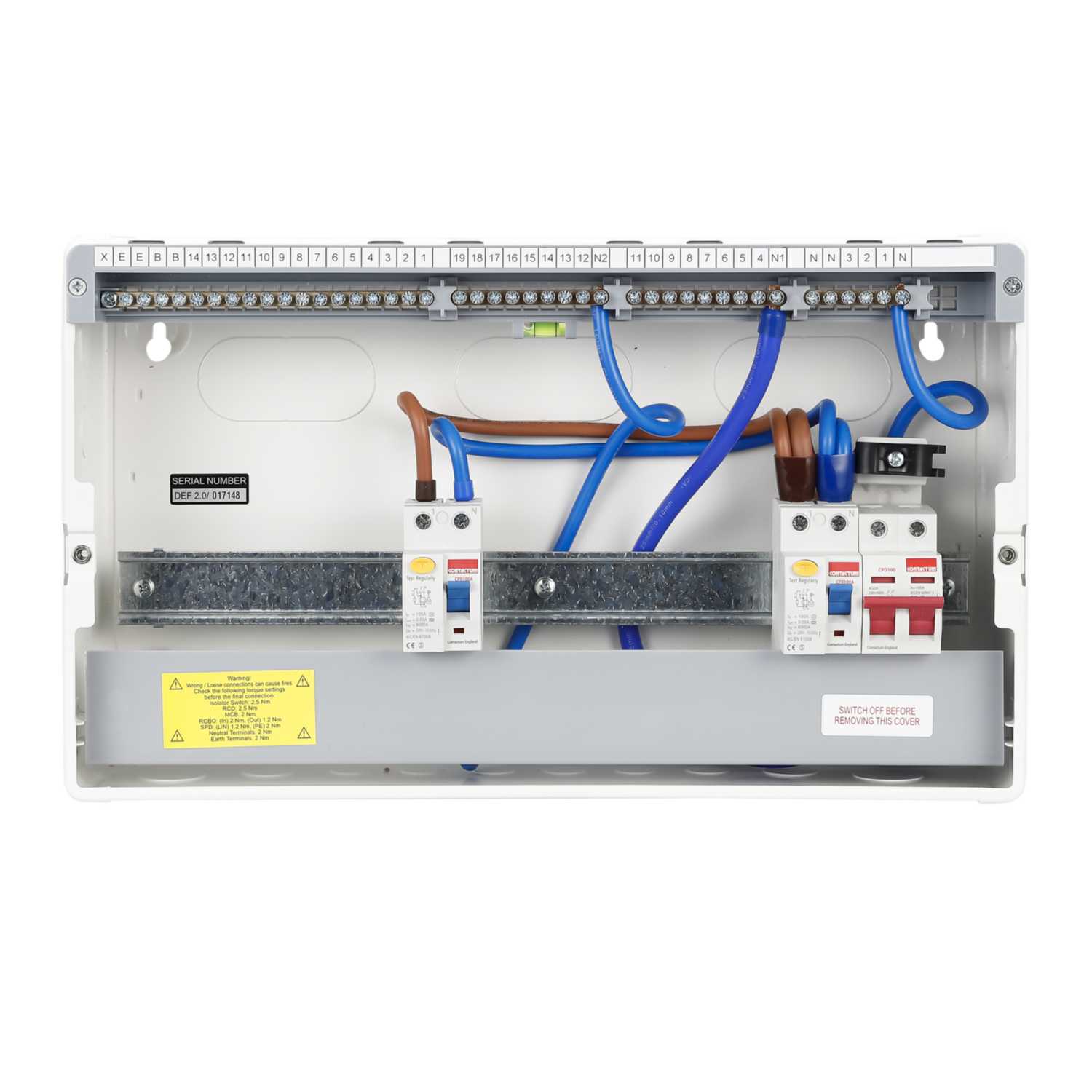 Contactum 14 Way Dual 100A Type A RCD High Integrity Metal Clad Consumer Unit (SDDS14111AMS) | CEF
