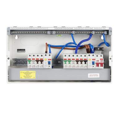 Contactum 16 Way Dual 100A Type A RCD High Integ Metal Clad Consumer Unit with 10 x MCBs ...