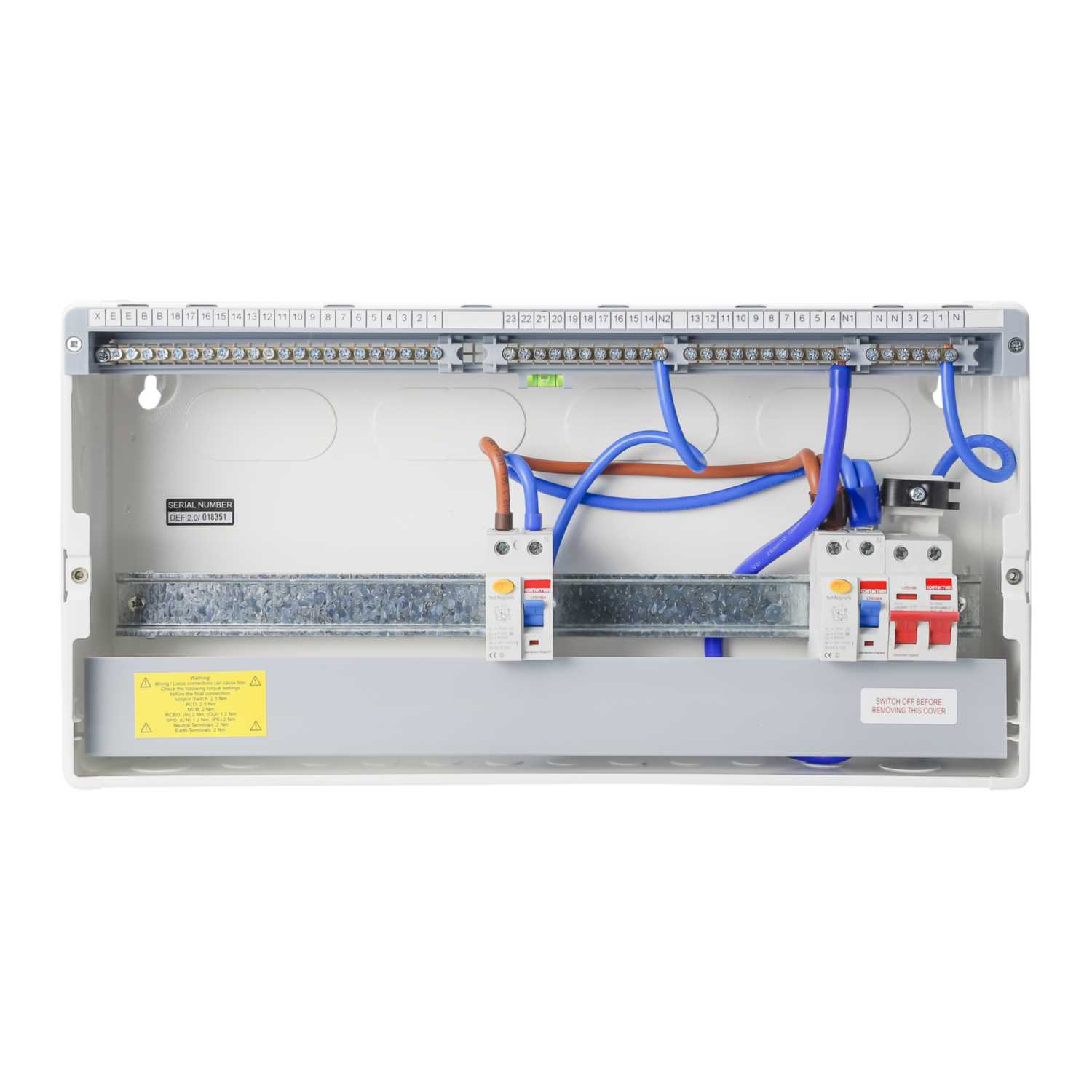 Contactum 18 Way Dual 100A Type A RCD High Integrity Metal Clad Consumer Unit (SDDS18111AMS) | CEF