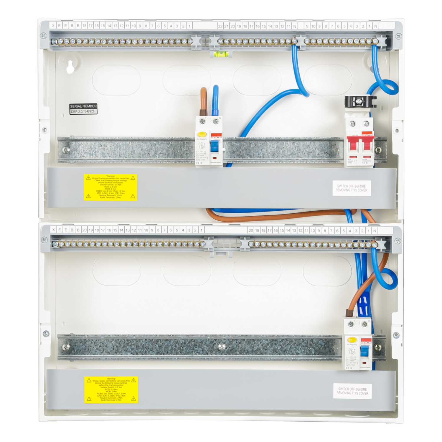 Contactum 38 Way Dual 100A Type A RCD High Integrity Metal Clad Consumer Unit (SDDS38111AMS) | CEF