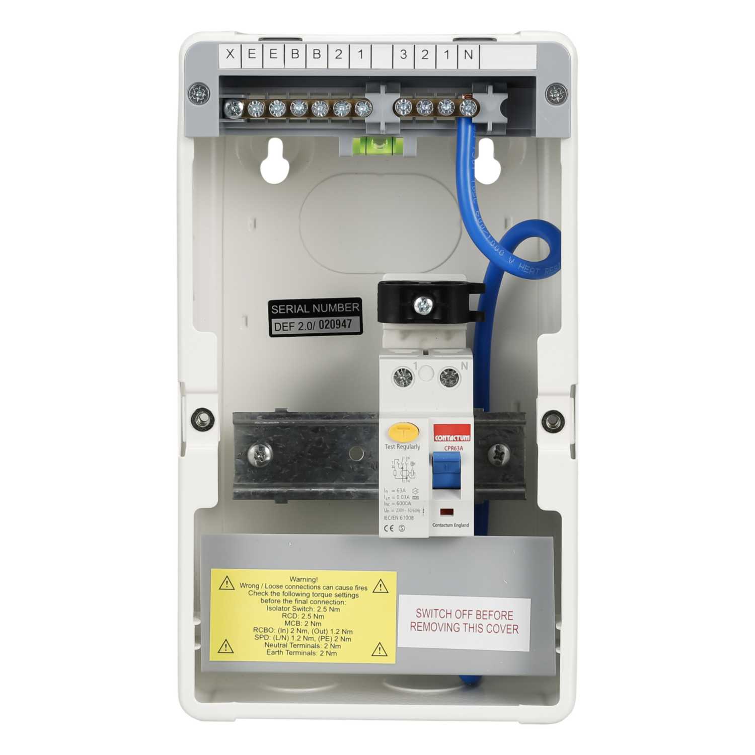 Contactum Metal Clad Garage Unit with 63A Type A RCD (SDR026AMS) | CEF