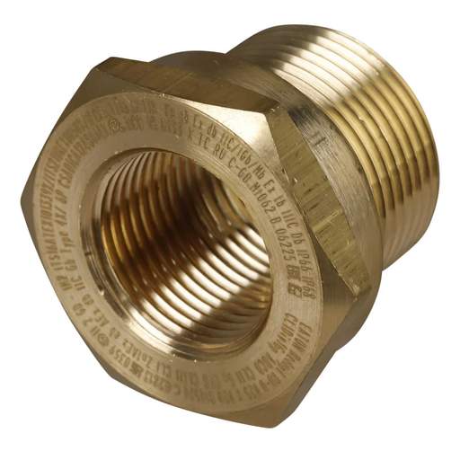 Crouse-Hinds M25 Male x M20 Female EXD / EXE Brass Reducer (Sold in 1's ...