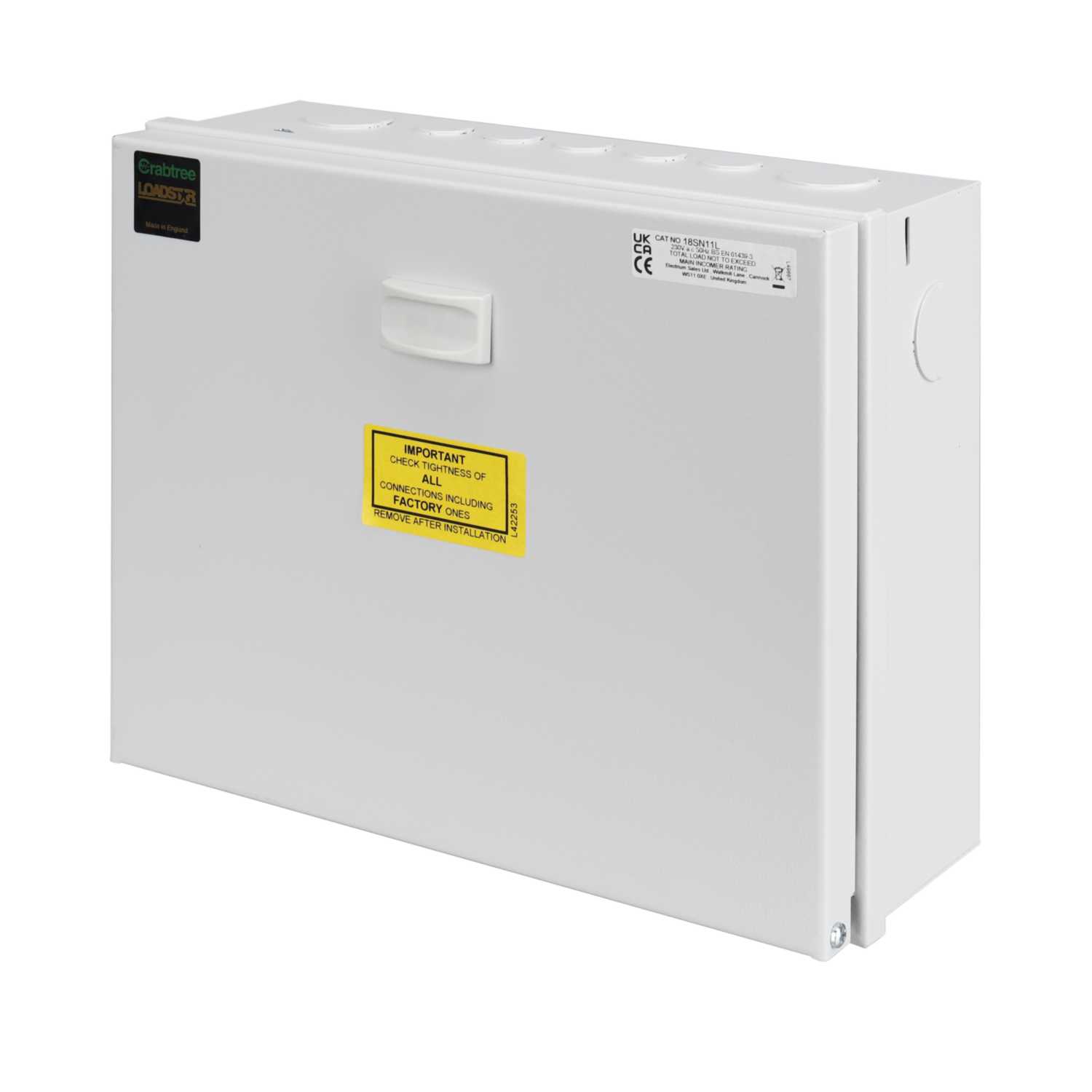Crabtree Loadstar 11 Way 100A SP+N Type A Metalclad Distribution Board ...