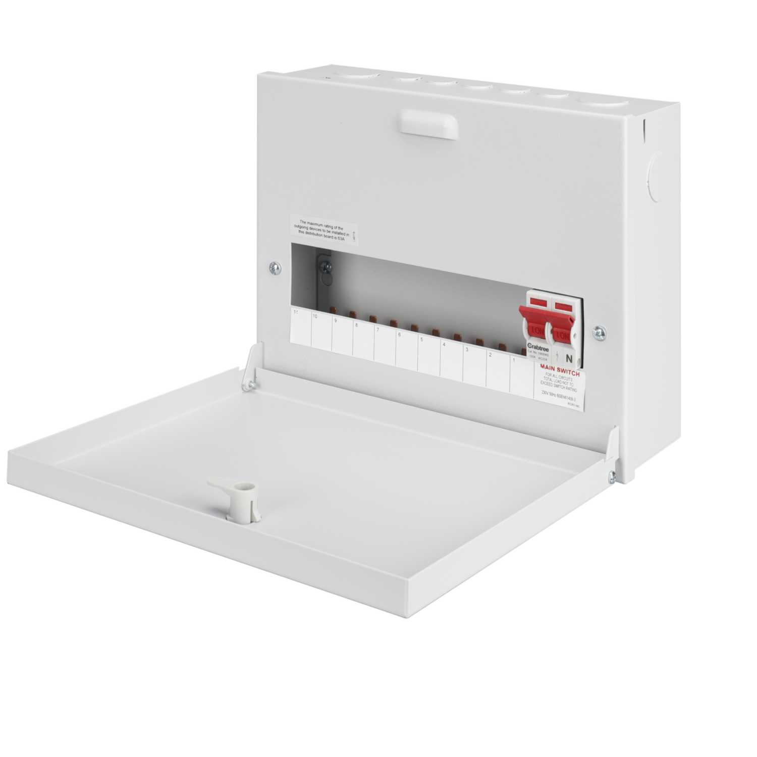 Crabtree Loadstar 11 Way 100A SP+N Type A Metalclad Distribution Board ...