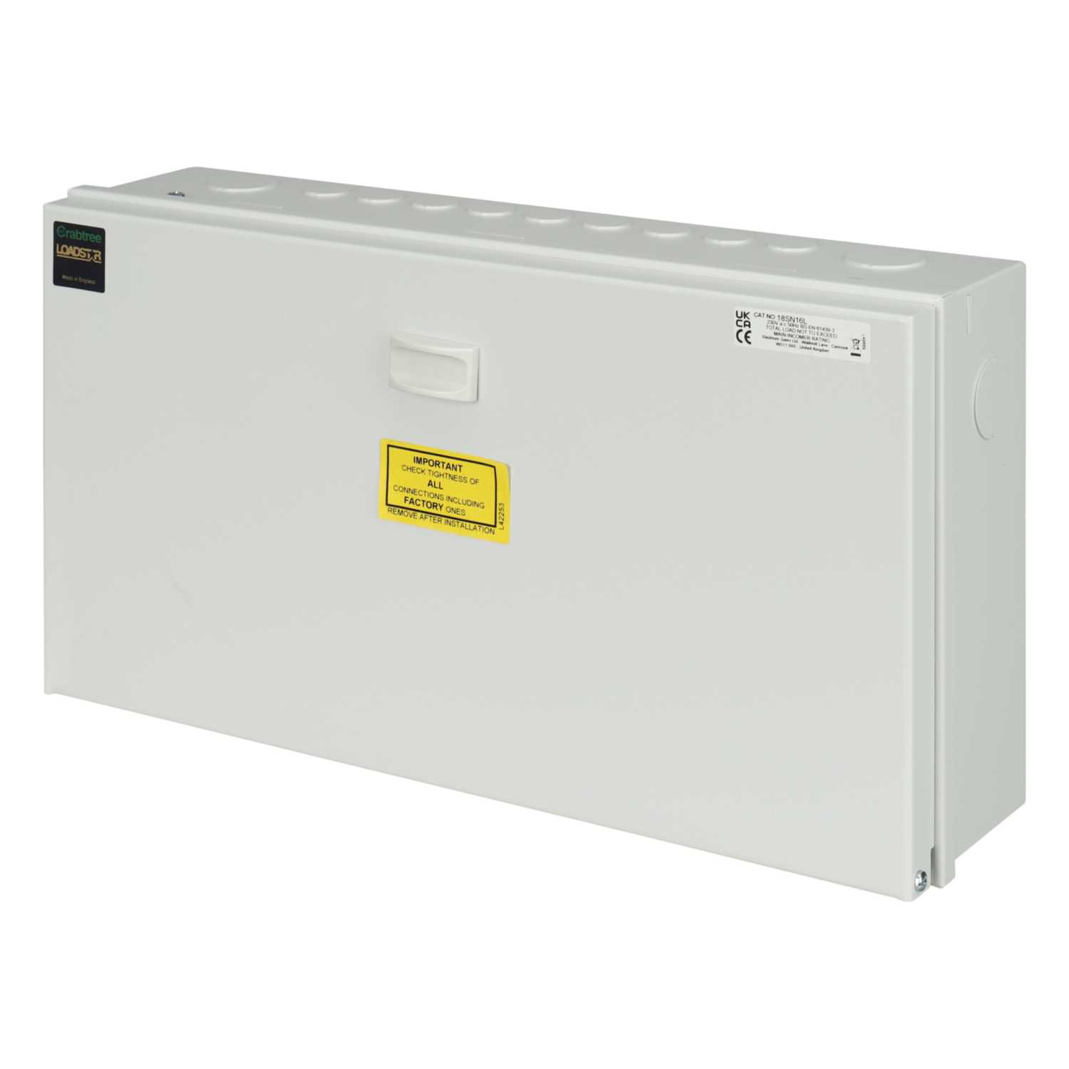 Crabtree Loadstar 16 Way 100A SP+N Type A Metalclad Distribution Board ...