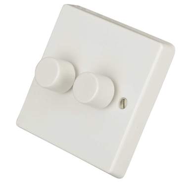 Crabtree 400W 2 Gang 2 Way Dimmer Switch White (4192/PU) | CEF