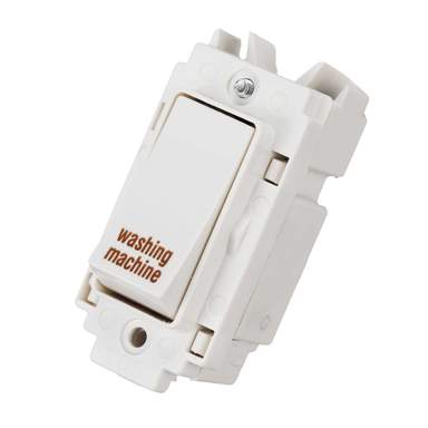 Crabtree 20A Double Pole Grid Switch marked Washing Machine (4460/WM) | CEF