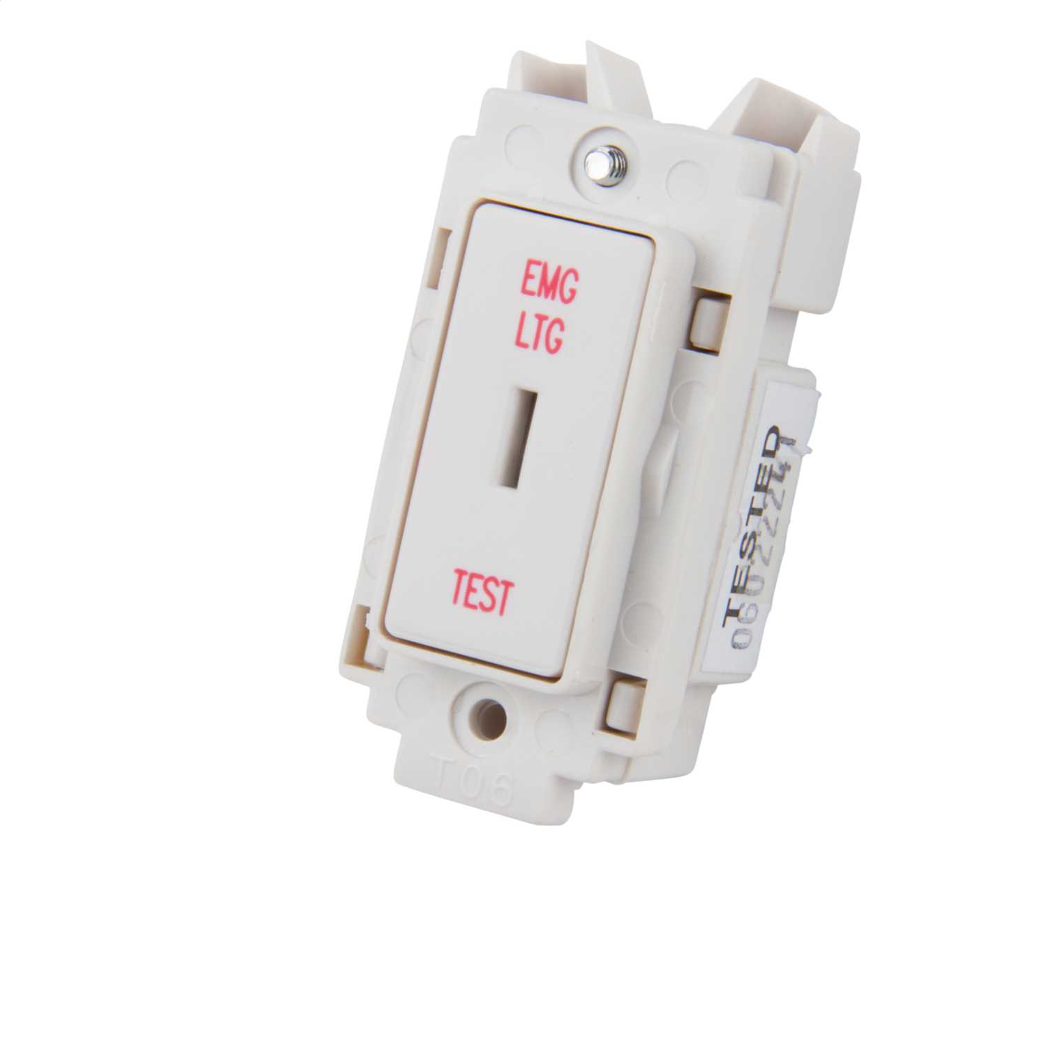 Crabtree 20A Double Pole 1 Way Grid Key Switch marked Emergency ...