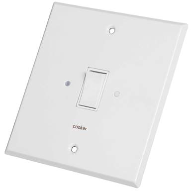 Crabtree 50A DP Control Unit marked Cooker White (4523) | CEF