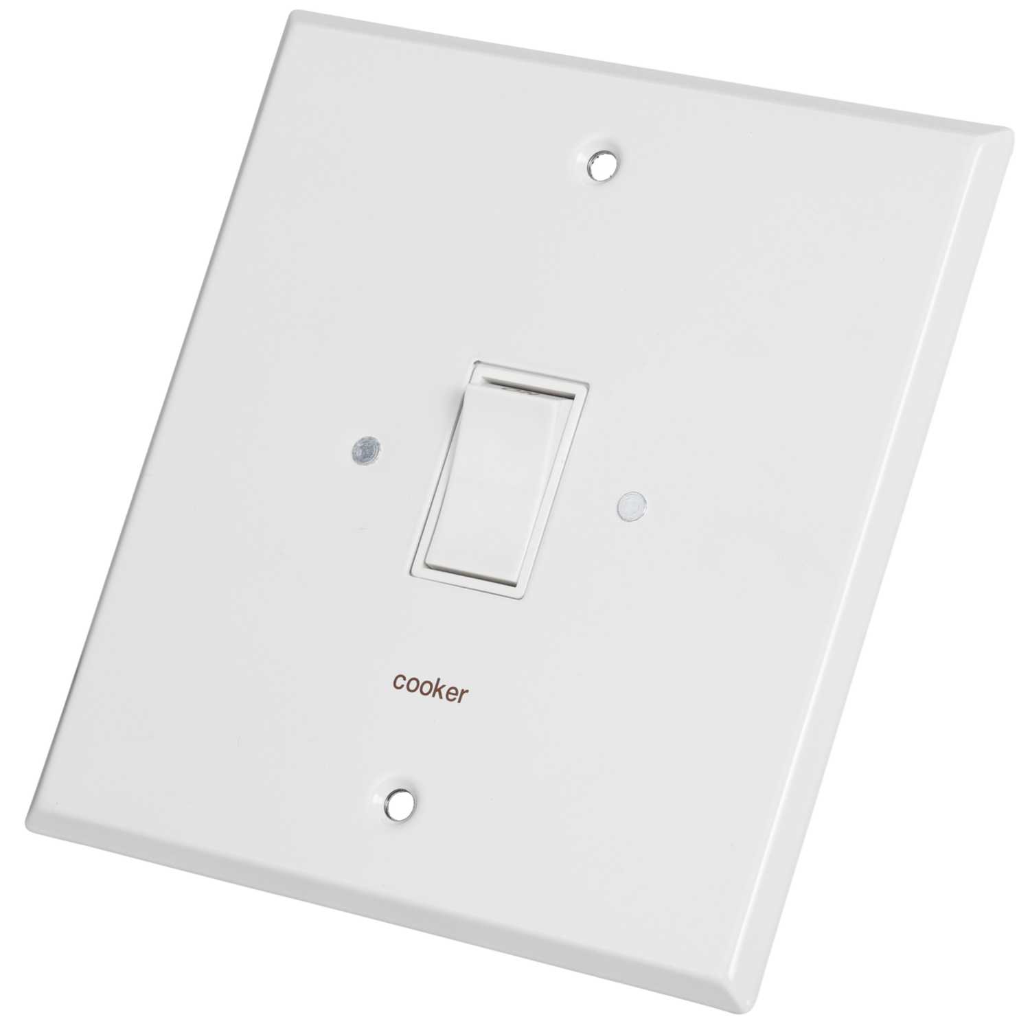 Crabtree 50A DP Control Unit marked Cooker White (4523) | CEF