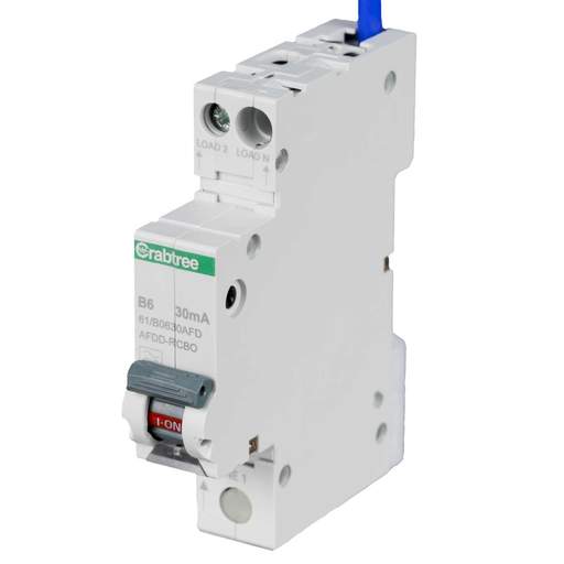 Crabtree 6A 1P+N 1 Module B Curve 6kA 30mA Type A AFDD Combined RCBO (61/B0630AFD) | CEF