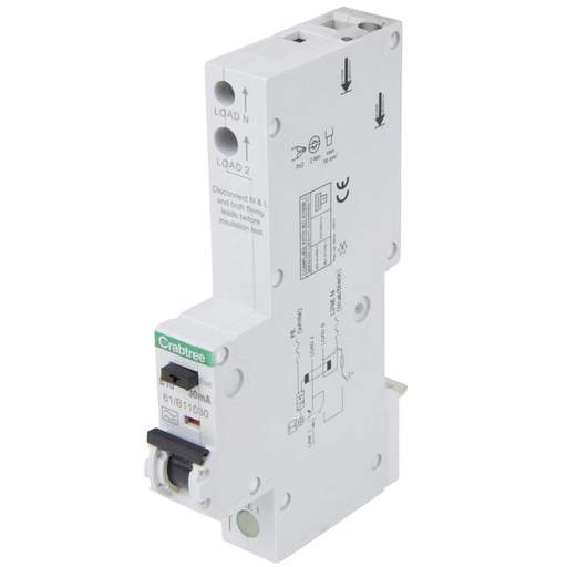 Crabtree Starbreaker 10A Single Pole 1 Module B Curve 6kA 30mA Type A RCBO (61/B11030) | CEF