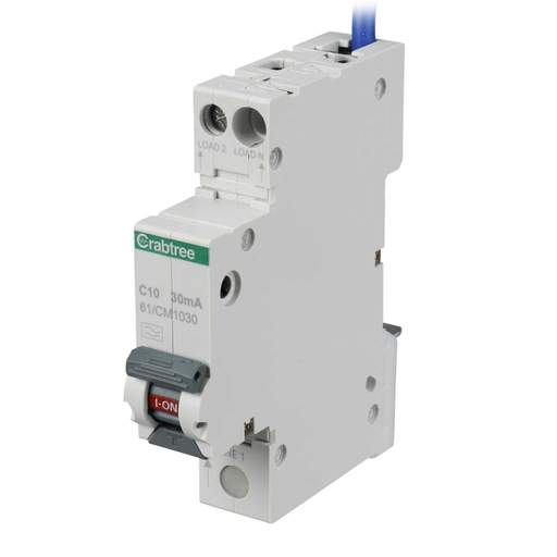 Crabtree Starbreaker 10A 1P+N 1 Module C Curve 6kA 30mA Type A RCBO (61/CM1030) | CEF