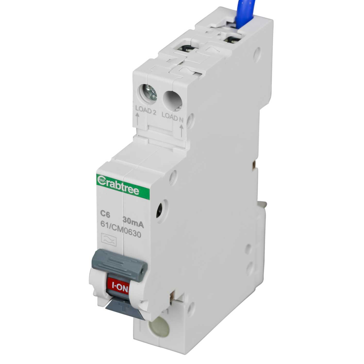 Crabtree Starbreaker 6A Single Pole and Neutral 1 Module C Curve 6kA 30mA Type A RCBO (61/CM0630 ...